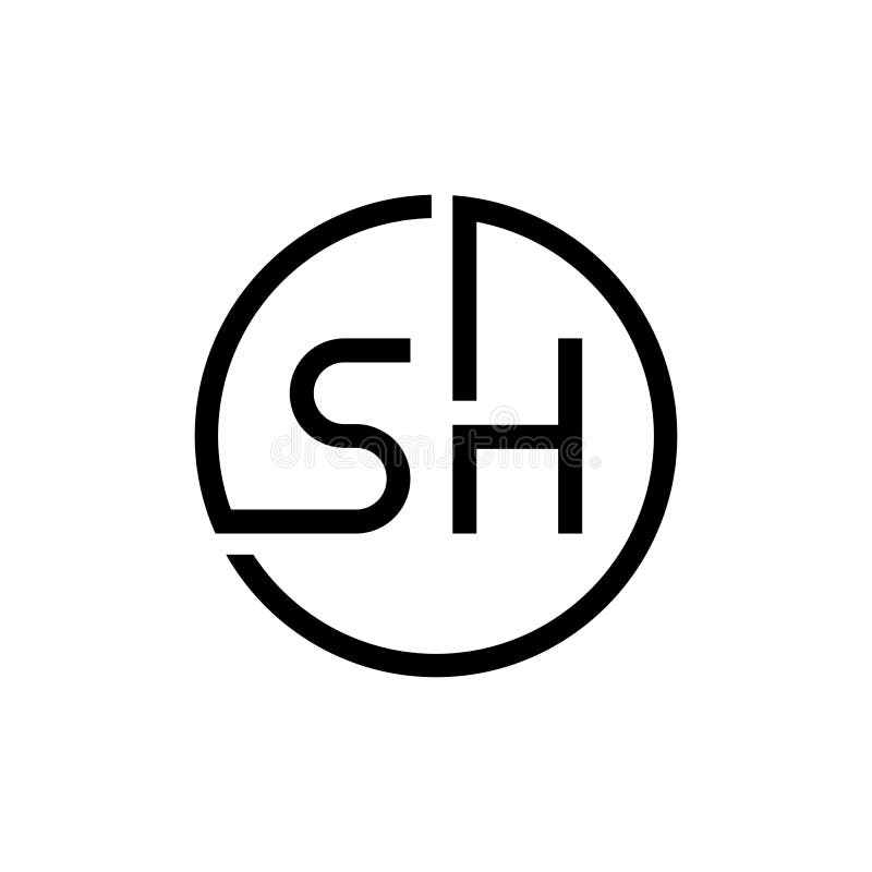 Initial Circle SH Letter Logo Design Vector Template. Abstract Letter ...