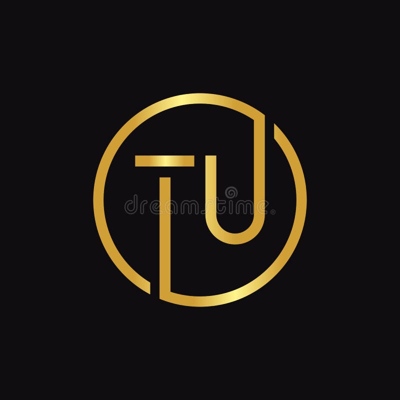 Initial Circle TU Letter Logo Design Vector Template. Abstract Letter ...