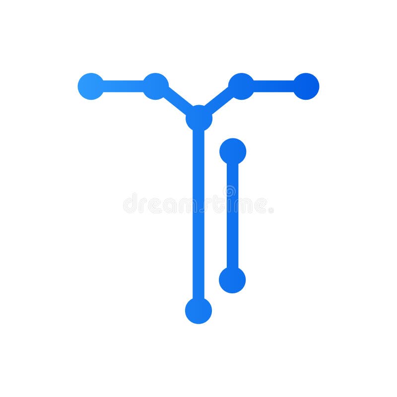 Initial circuit T logo stock vector. Illustration of cable - 169446817