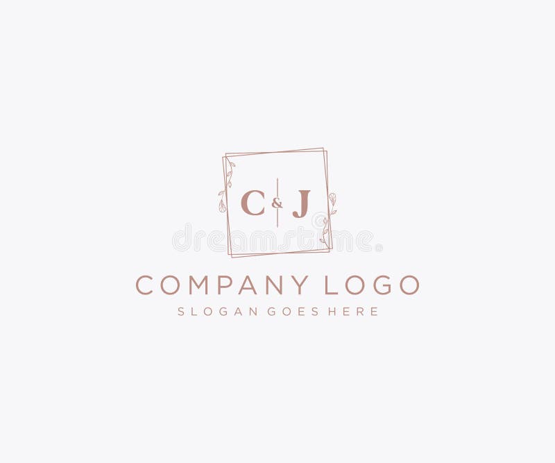 Initial CJ Letters Decorative Luxury Wedding Logo Stock Vector ...