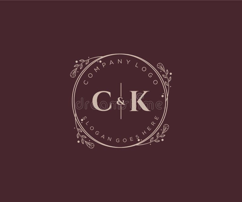 Initial CK Letters Decorative Luxury Wedding Logo Stock Vector ...