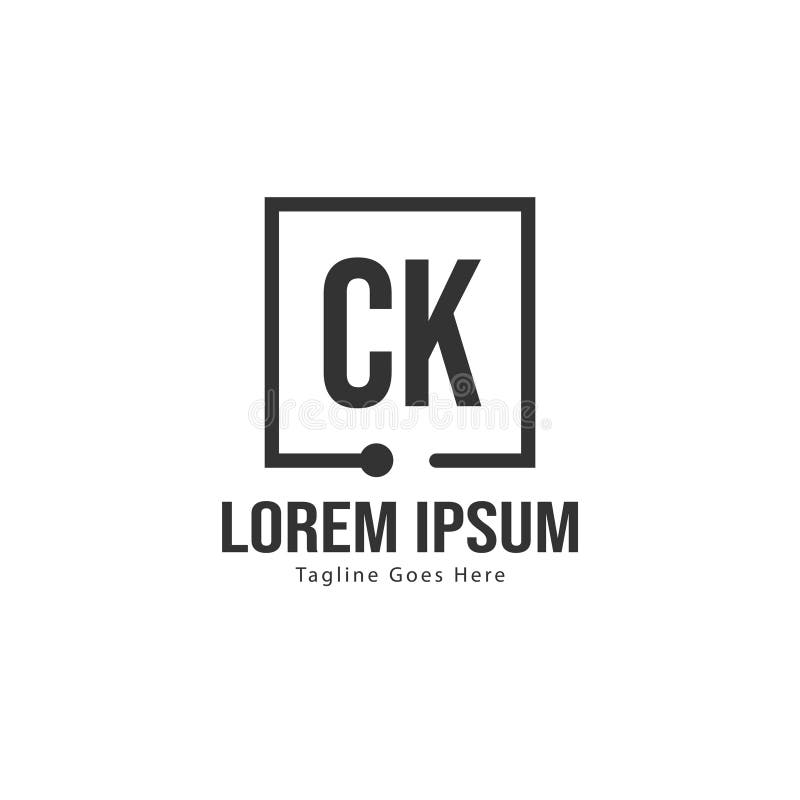 Initial CK Logo Template with Modern Frame. Minimalist CK Letter Logo ...