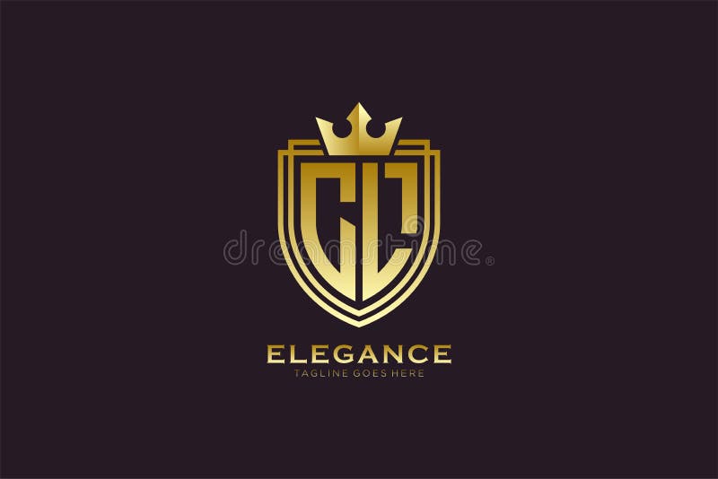Initial CL Elegant Luxury Monogram Logo or Badge Template with Scrolls ...