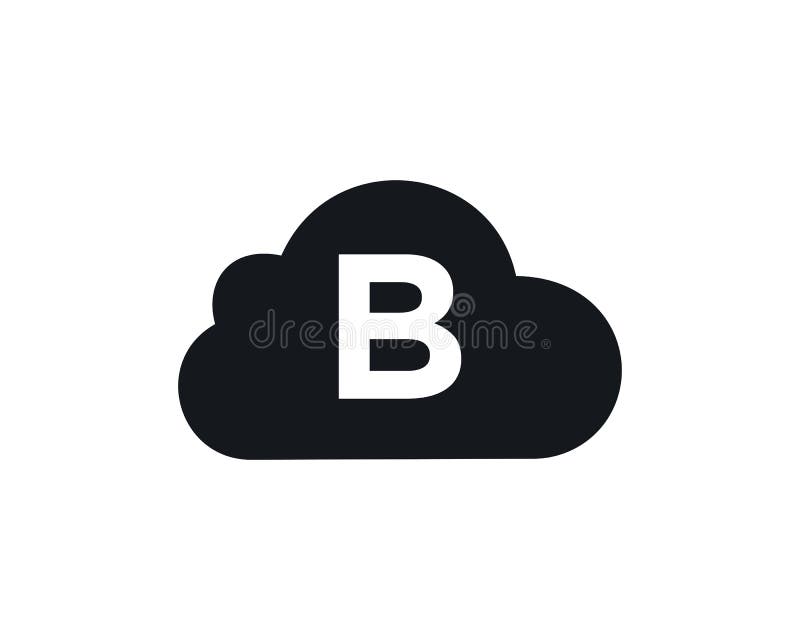 Initial Cloud Logo Design on B Letter. Letter B Cloud Logo Template ...