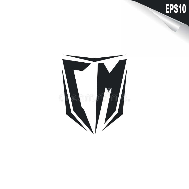 Initial CM Logo Design with Shield Style, Logo Business Branding Stock ...