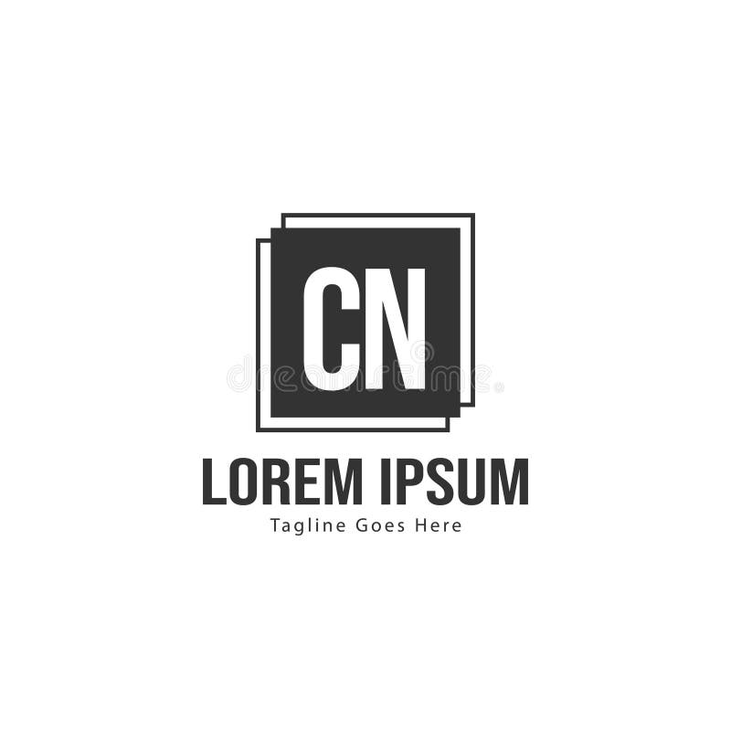 Initial CN Logo Template with Modern Frame. Minimalist CN Letter Logo ...