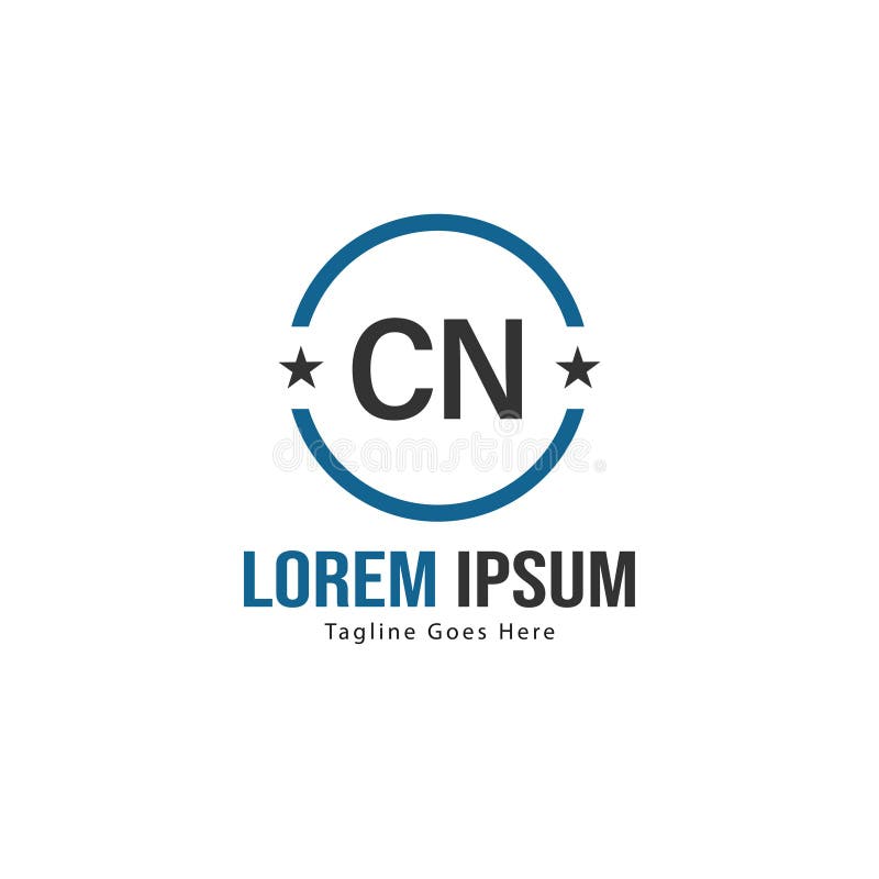 Initial CN Logo Template with Modern Frame. Minimalist CN Letter Logo ...