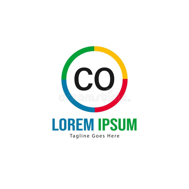 Initial CO Logo Template with Modern Frame. Minimalist CO Letter Logo ...