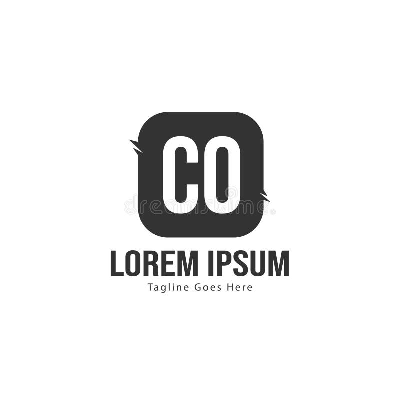 Initial CO Logo Template with Modern Frame. Minimalist CO Letter Logo ...