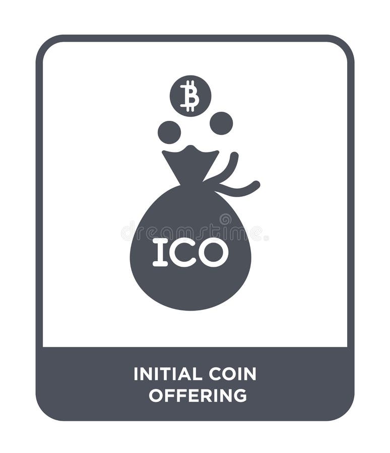 Initial Coin Offering Icon in Trendy Design Style. Initial Coin Offering Icon Isolated on White ...