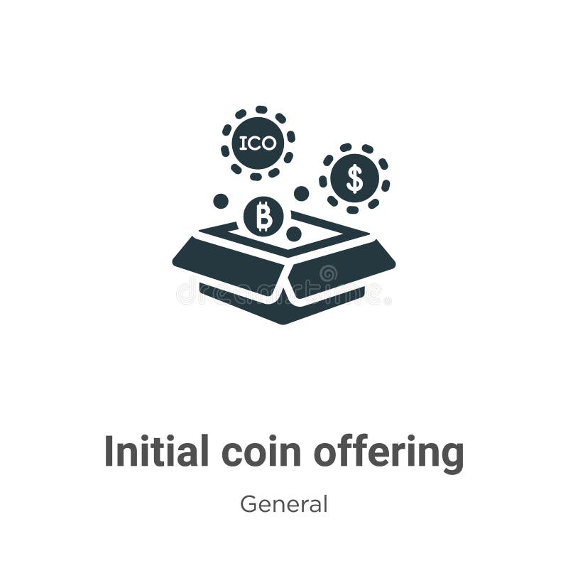 Initial Coin Offering Outline Vector Icon. Thin Line Black Initial Coin ...