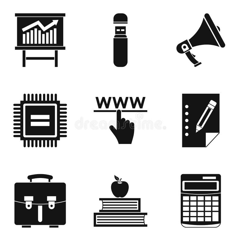 Initial Condition Icons Set, Simple Style Stock Vector - Illustration ...