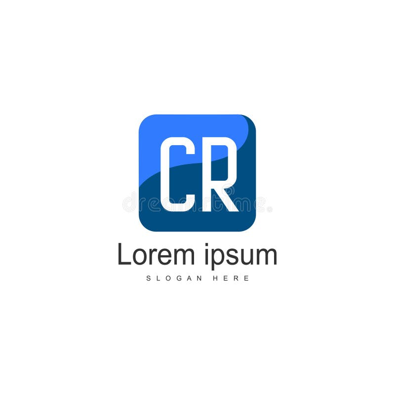 Initial CR Logo Template with Modern Frame. Minimalist CR Letter Logo ...