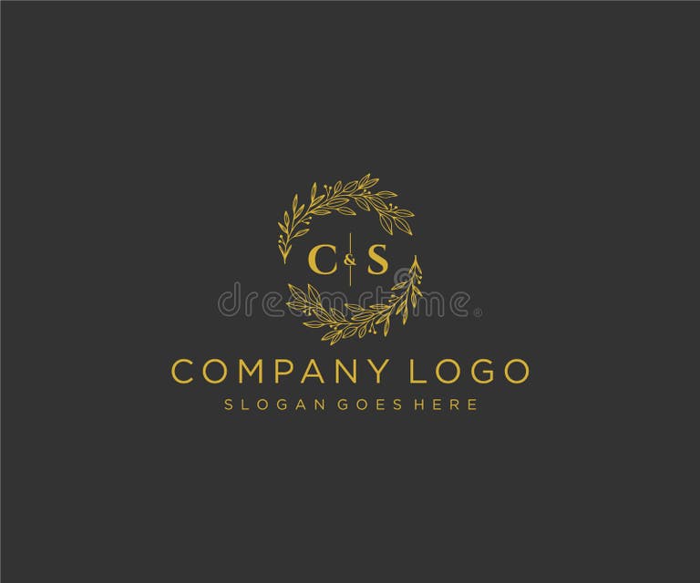 Initial CS Letters Floral Frames. Monogram Wedding, Wedding Invitation ...