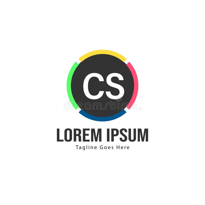 Initial CS Logo Template with Modern Frame. Minimalist CS Letter Logo ...