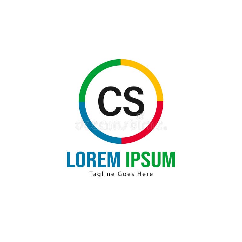 Initial CS Logo Template with Modern Frame. Minimalist CS Letter Logo ...