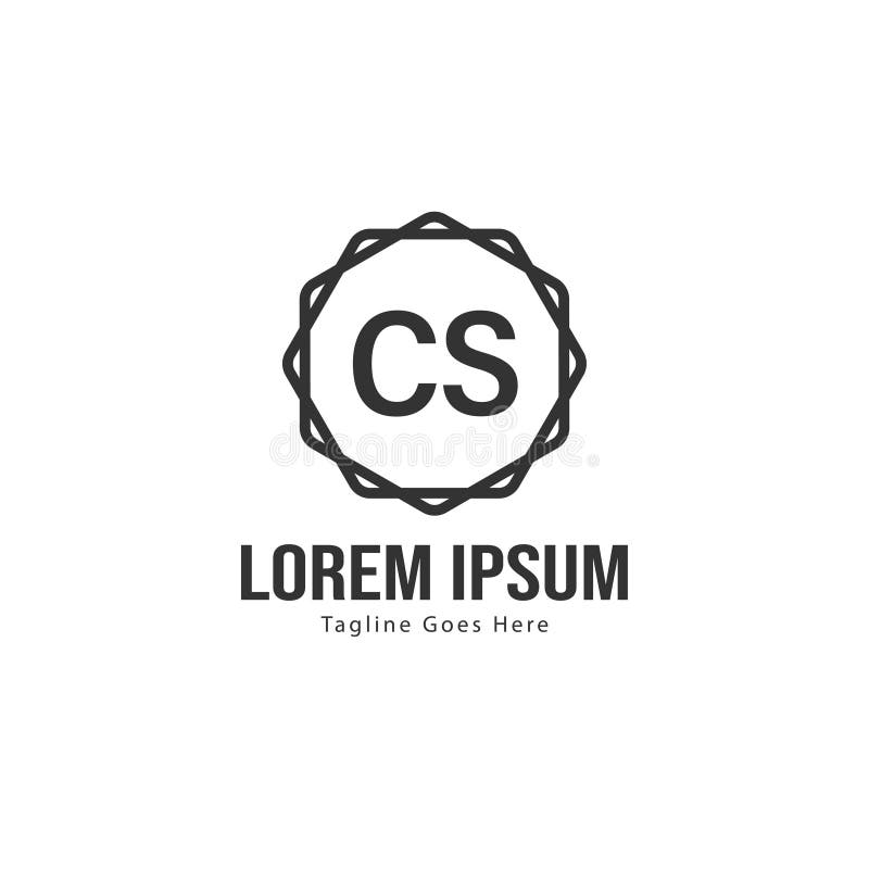 Initial CS Logo Template with Modern Frame. Minimalist CS Letter Logo ...