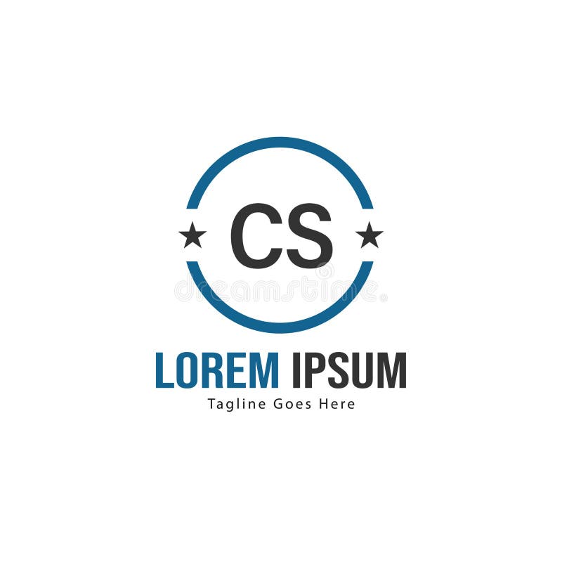 Initial CS Logo Template with Modern Frame. Minimalist CS Letter Logo ...
