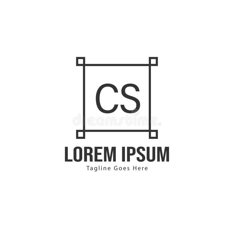 Initial CS Logo Template with Modern Frame. Minimalist CS Letter Logo ...