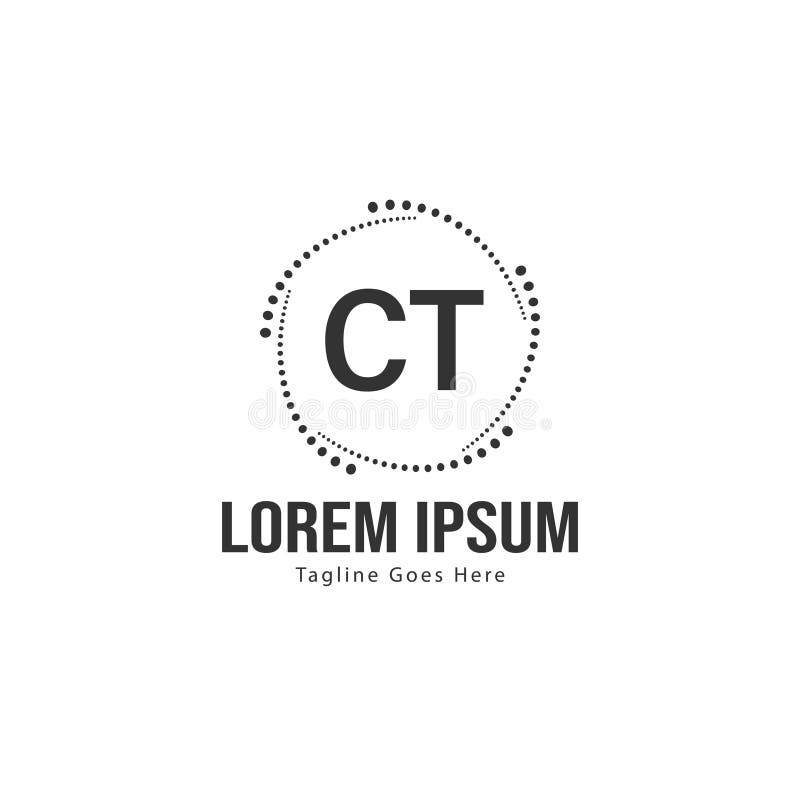 Initial CT Logo Template with Modern Frame. Minimalist CT Letter Logo ...
