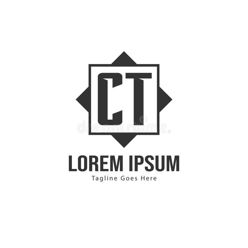 Initial CT Logo Template with Modern Frame. Minimalist CT Letter Logo ...