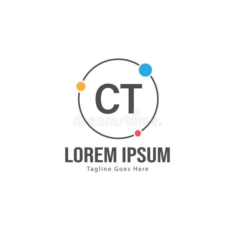 Initial CT Logo Template with Modern Frame. Minimalist CT Letter Logo ...
