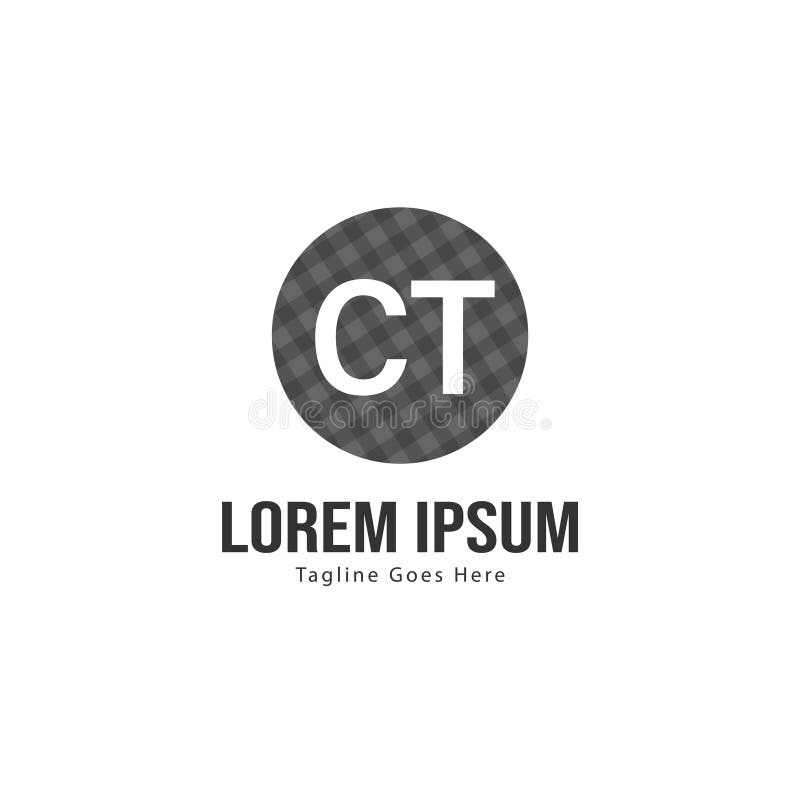 Initial CT Logo Template with Modern Frame. Minimalist CT Letter Logo ...