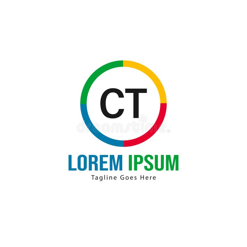 Initial CT Logo Template with Modern Frame. Minimalist CT Letter Logo ...