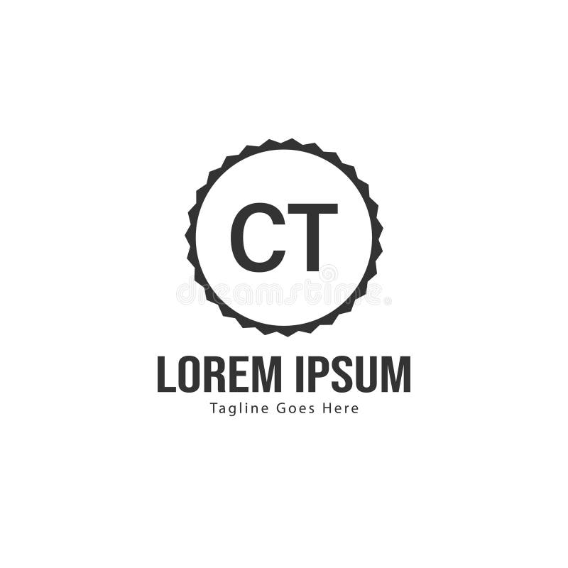 Initial CT Logo Template with Modern Frame. Minimalist CT Letter Logo ...