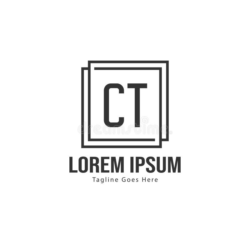 Initial CT Logo Template with Modern Frame. Minimalist CT Letter Logo ...