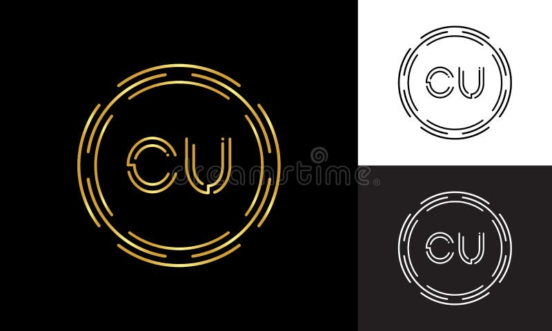Initial CU Letter Logo Business Typography Vector Template. Digital ...