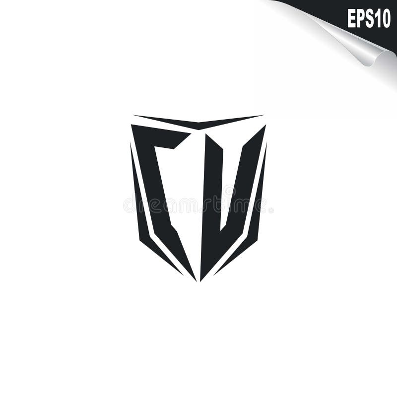 Initial CU Logo Design with Shield Style, Logo Business Branding Stock ...
