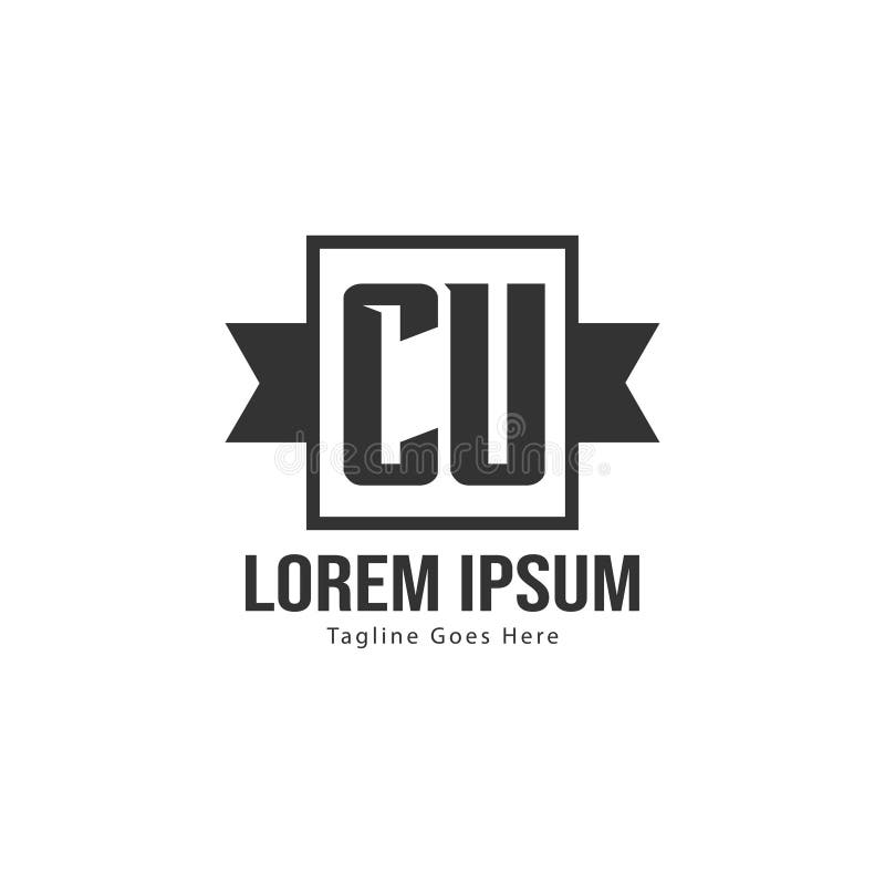 Initial CU Logo Template with Modern Frame. Minimalist CU Letter Logo ...