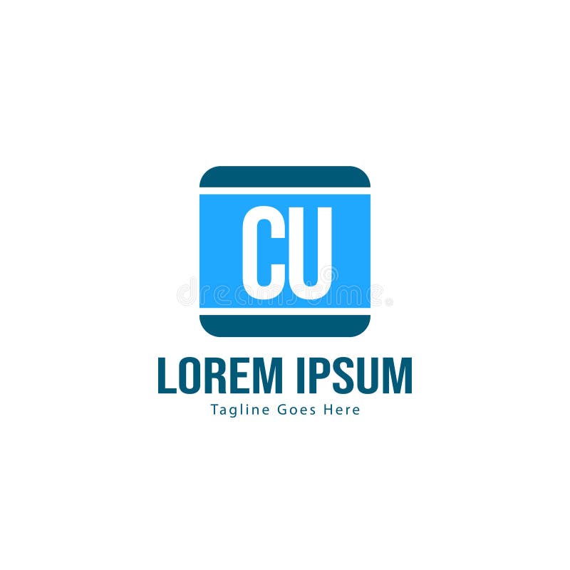 Initial CU Logo Template with Modern Frame. Minimalist CU Letter Logo ...