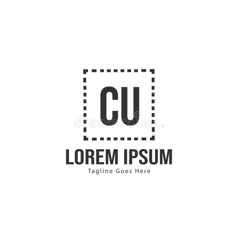 Initial CU Logo Template with Modern Frame. Minimalist CU Letter Logo ...