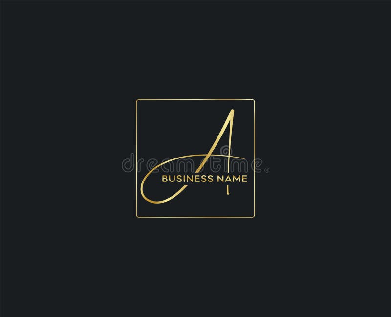 Initial Cursive Golden Color with Typography Text a Vector Stock ...