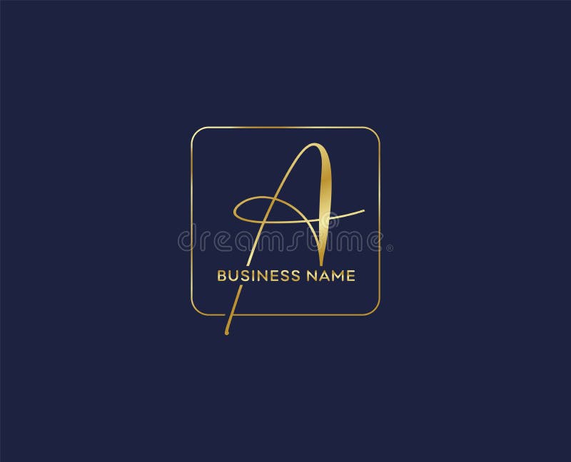 Initial Cursive Golden Color with Typography Text a Vector Stock ...
