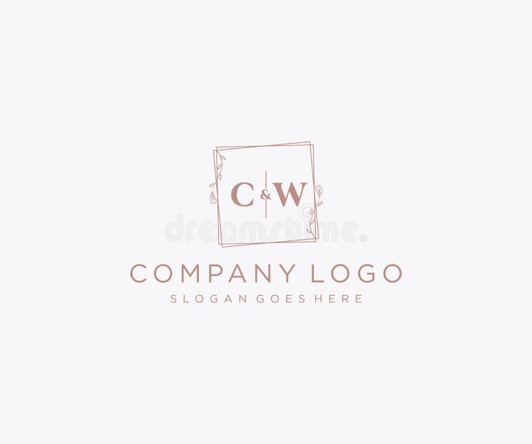 Initial CW Letters Decorative Luxury Wedding Logo Stock Image - Image ...