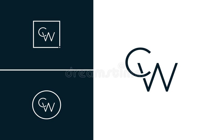 Initial CW Vector Logo - Elegant Monogram Template for Letter C and W ...