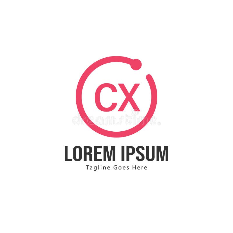 Initial CX Logo Template with Modern Frame. Minimalist CX Letter Logo ...