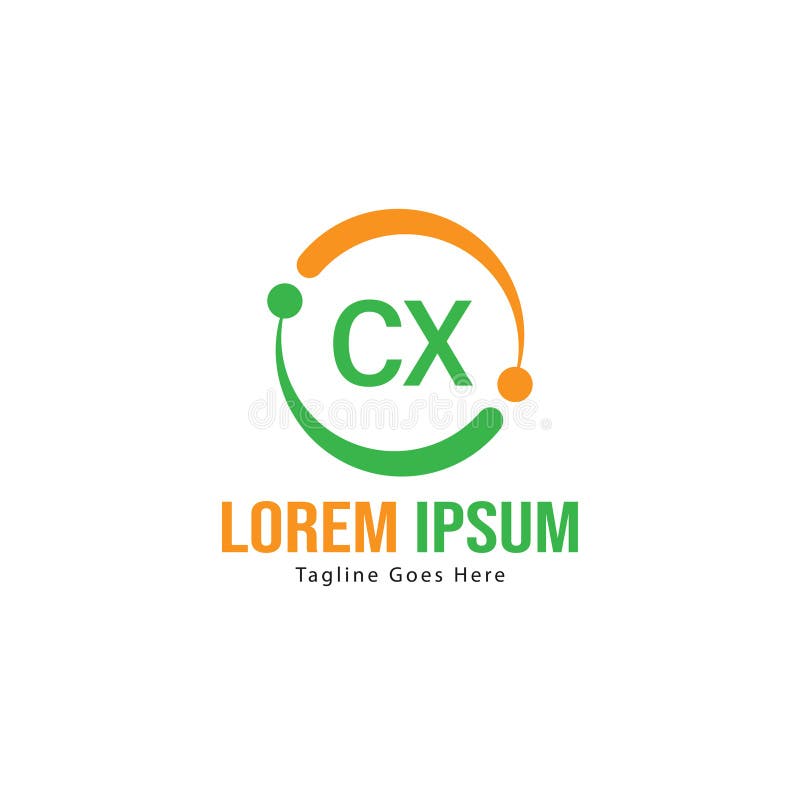 Initial CX Logo Template with Modern Frame. Minimalist CX Letter Logo ...