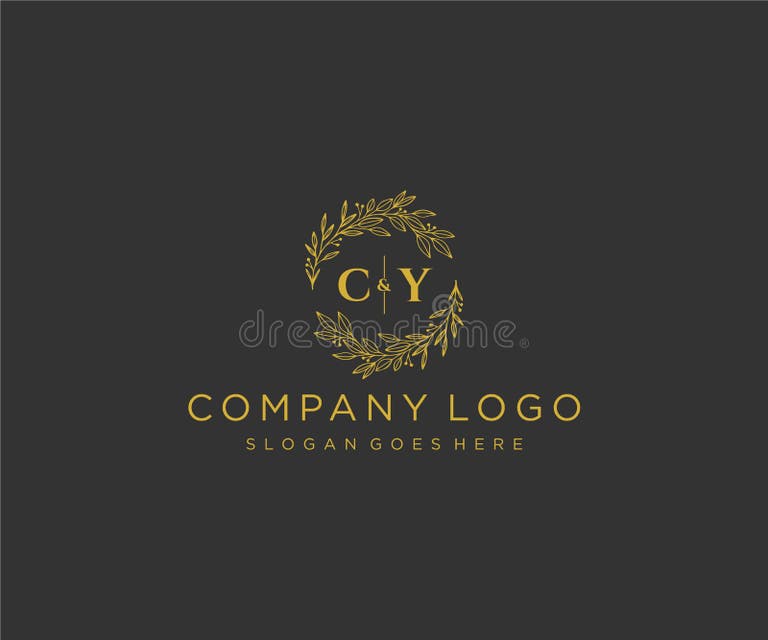 Initial CY Letters Floral Frames. Monogram Wedding, Wedding Invitation ...