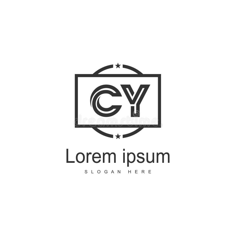 Initial CY Logo Template with Modern Frame. Minimalist CY Letter Logo ...