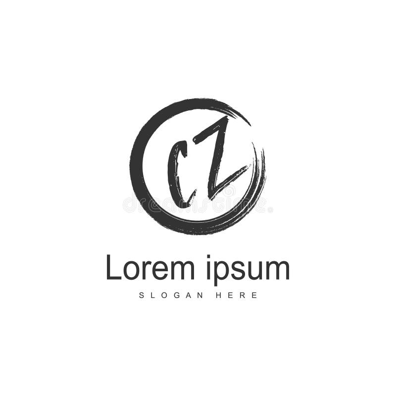 Initial CZ Logo Template with Modern Frame. Minimalist CZ Letter Logo ...