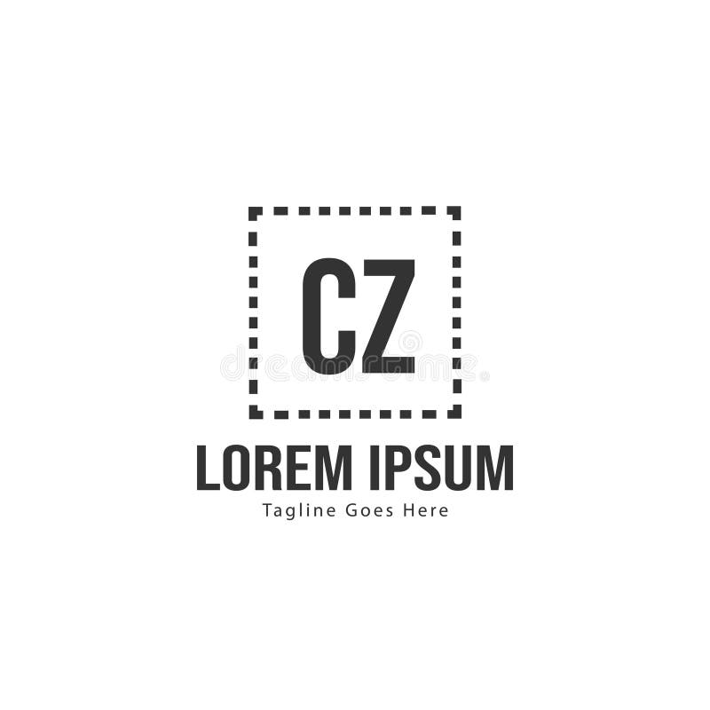 Initial CZ Logo Template with Modern Frame. Minimalist CZ Letter Logo ...