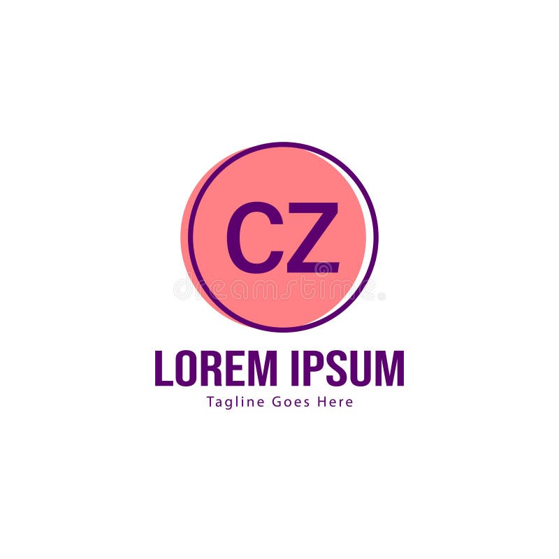 Initial CZ Logo Template with Modern Frame. Minimalist CZ Letter Logo ...
