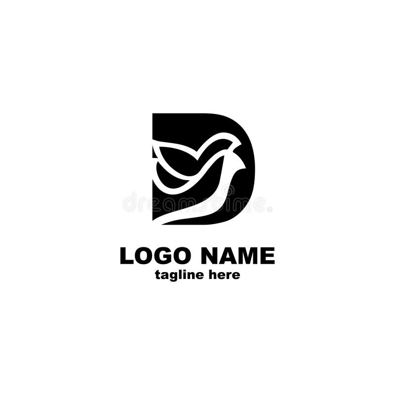 Initial D Dove Logo Design Vector Stock Vector - Illustration of ...