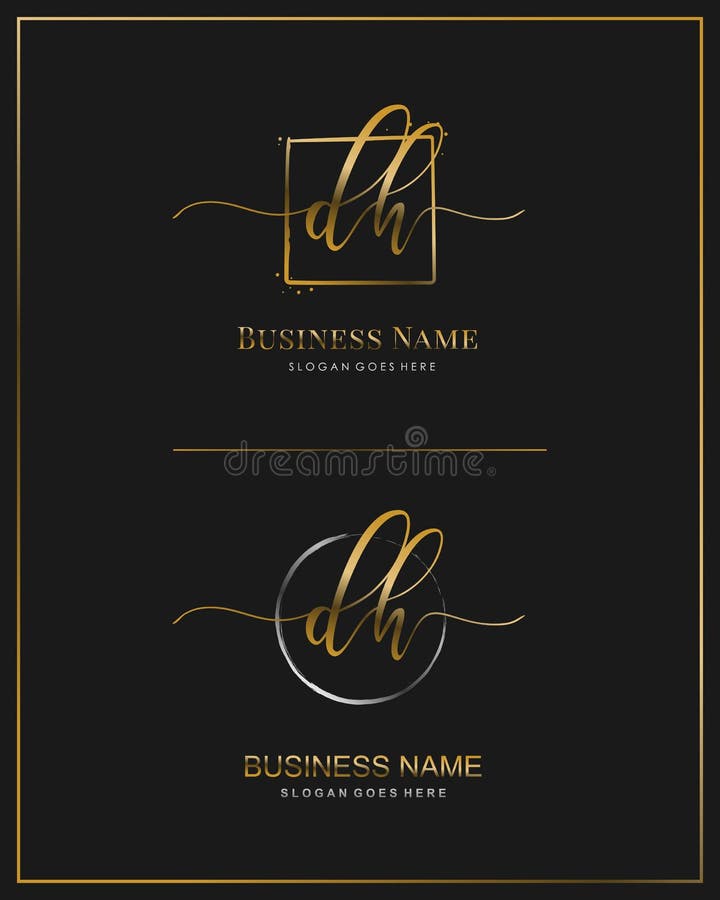 Initial D H DH Handwriting Logo Vector. Letter Handwritten Logo ...
