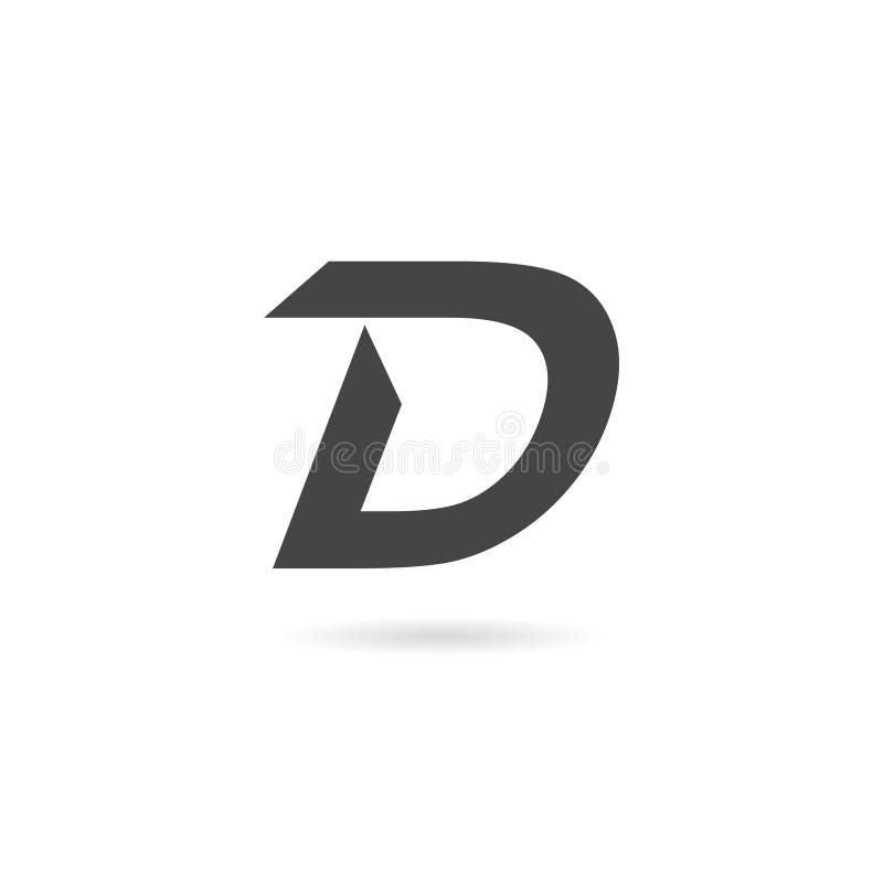 Initial D Letter Logo with Shadow Stock Vector - Illustration of ...
