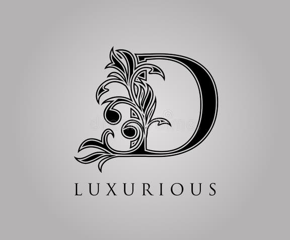 Initial D Luxury Logo Icon. Classic Floral D Letter Logo Design Vector ...
